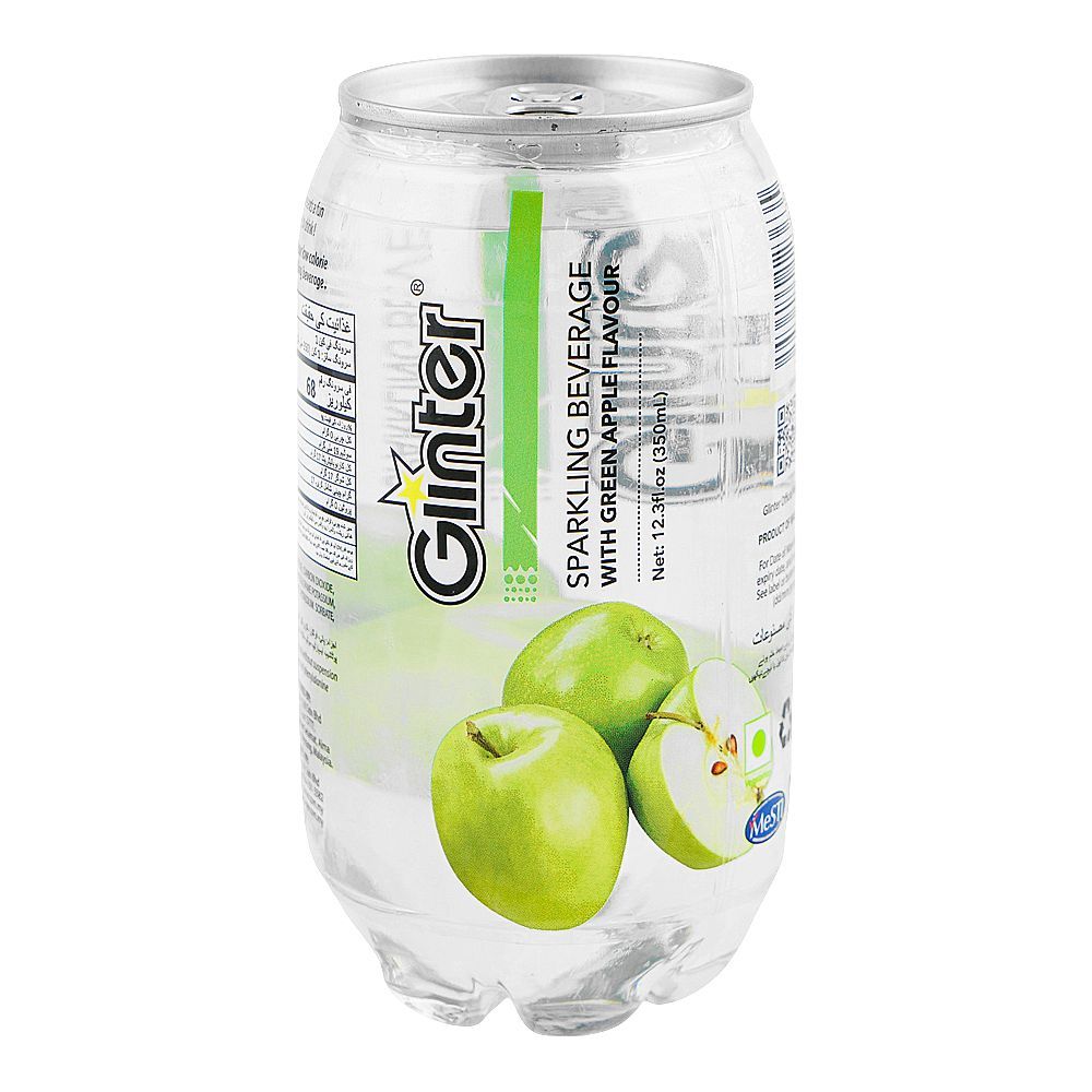 Glinter Green Apple Sparkling Drink Can, 350ml