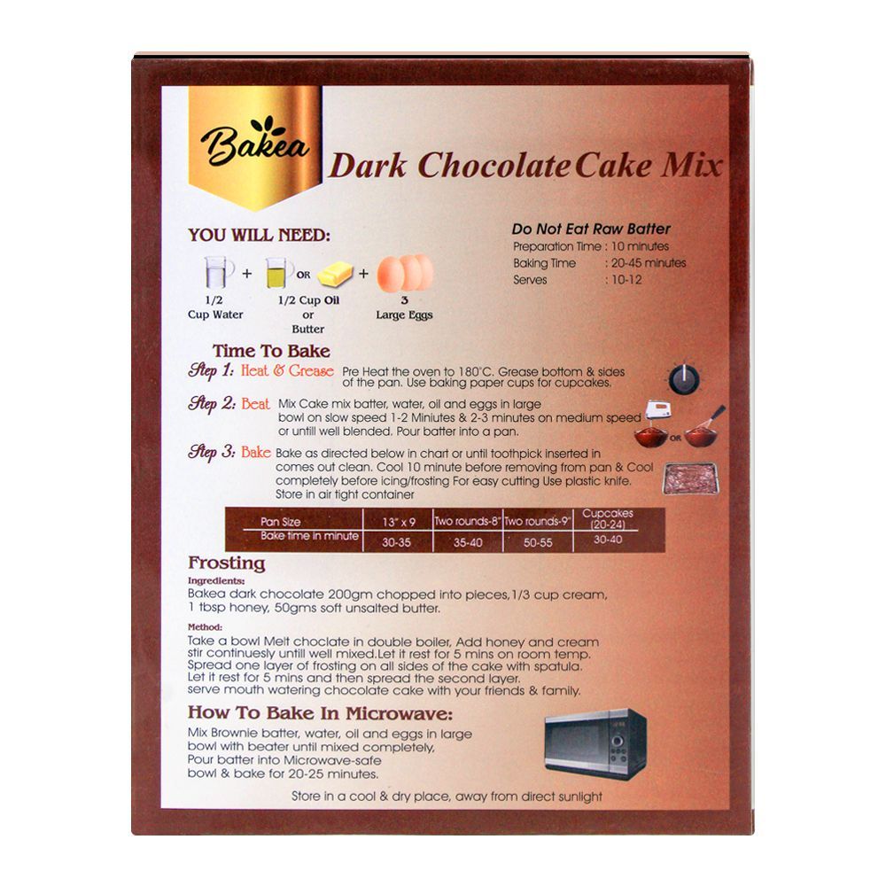 Buy Bakea Dark Chocolate Cake Mix, 430g Online at Special Price in ...