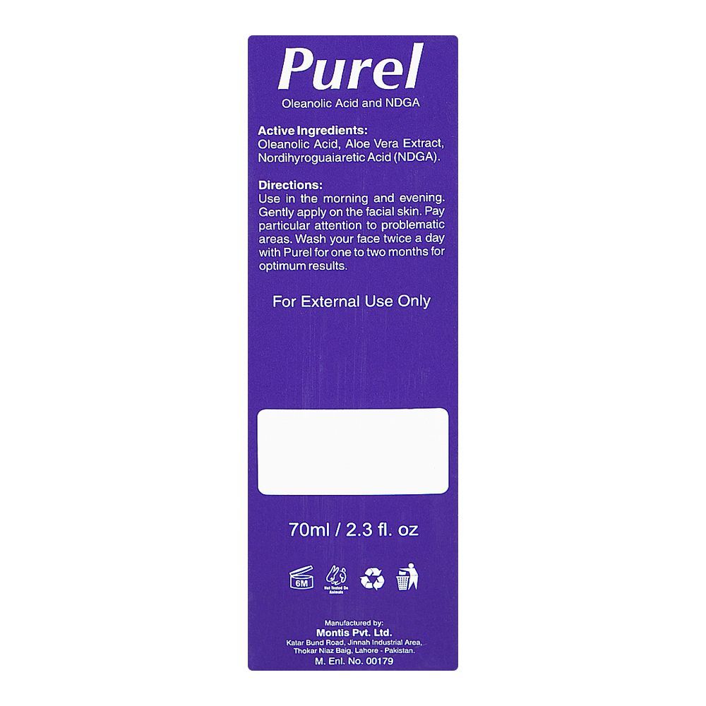 Purel Anti Acne Face Wash with Aloe Vera, 70ml
