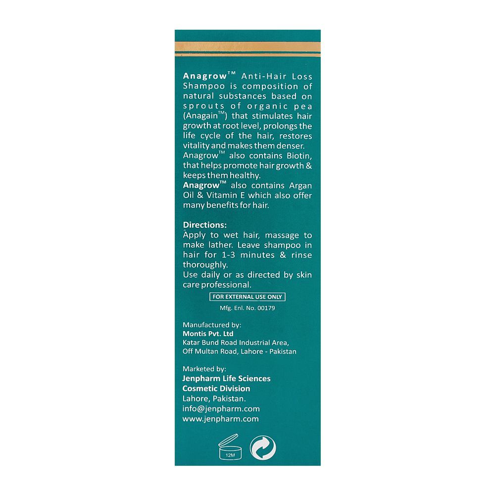 Buy Jen Pharm Anagrow Shampoo, For All Hair Types, 100ml Online at Best ...