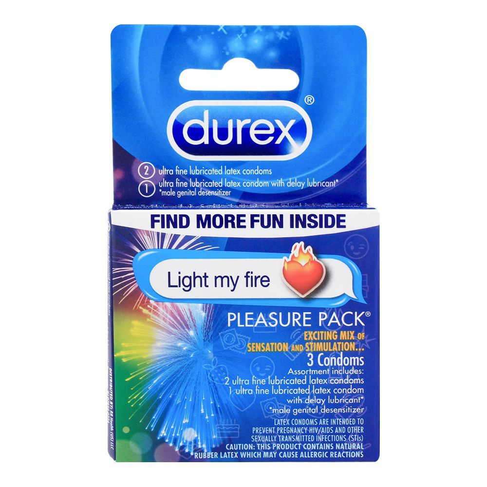 Buy Durex Light My Fire Pleasure Pack Condom, 3-Pack Online at Best ...