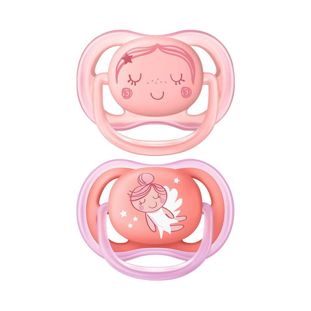 Purchase Avent Ultra Air Sensitive Skin, Pacifier 2-Pack, 0-6m, Pink ...