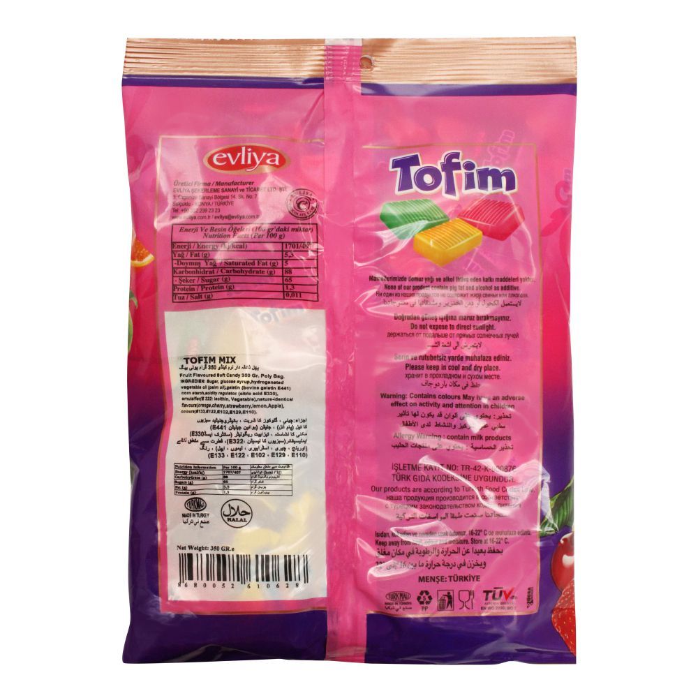 Purchase Evliya Tofim Soft Candy, Fruit Assorted, Pouch, 350g Online at ...