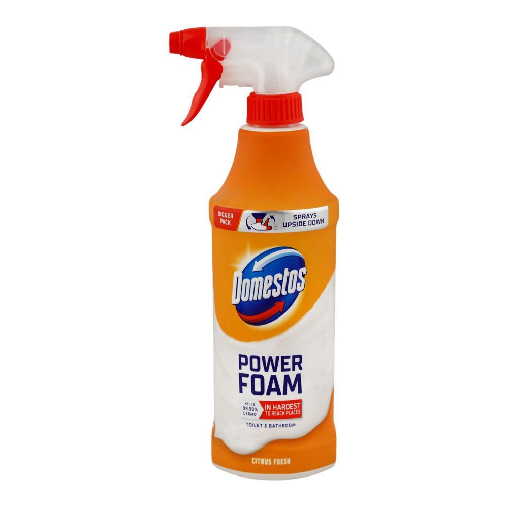 Domestos Power Foam Citrus Fresh Toilet & Bathroom Cleaner Trigger, 650ml