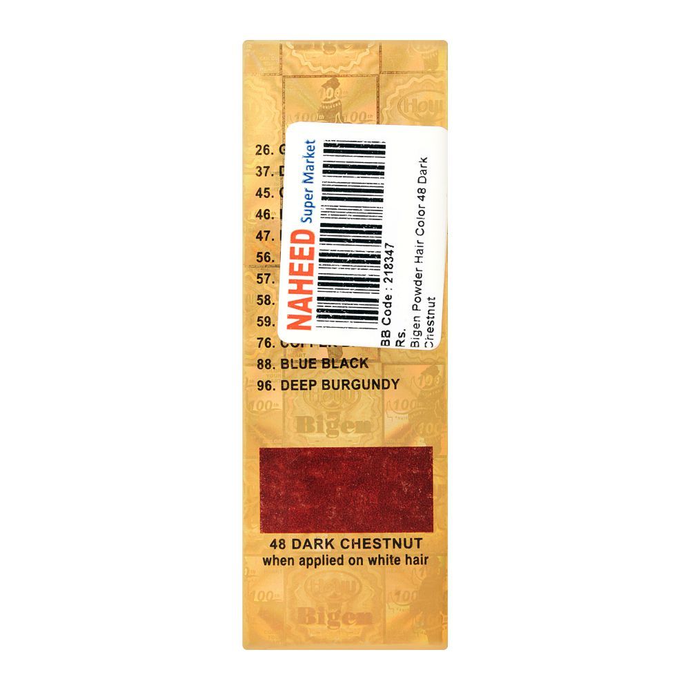 Purchase Bigen Permanent Powder Hair Color, 48 Dark Chestnut Online at ...