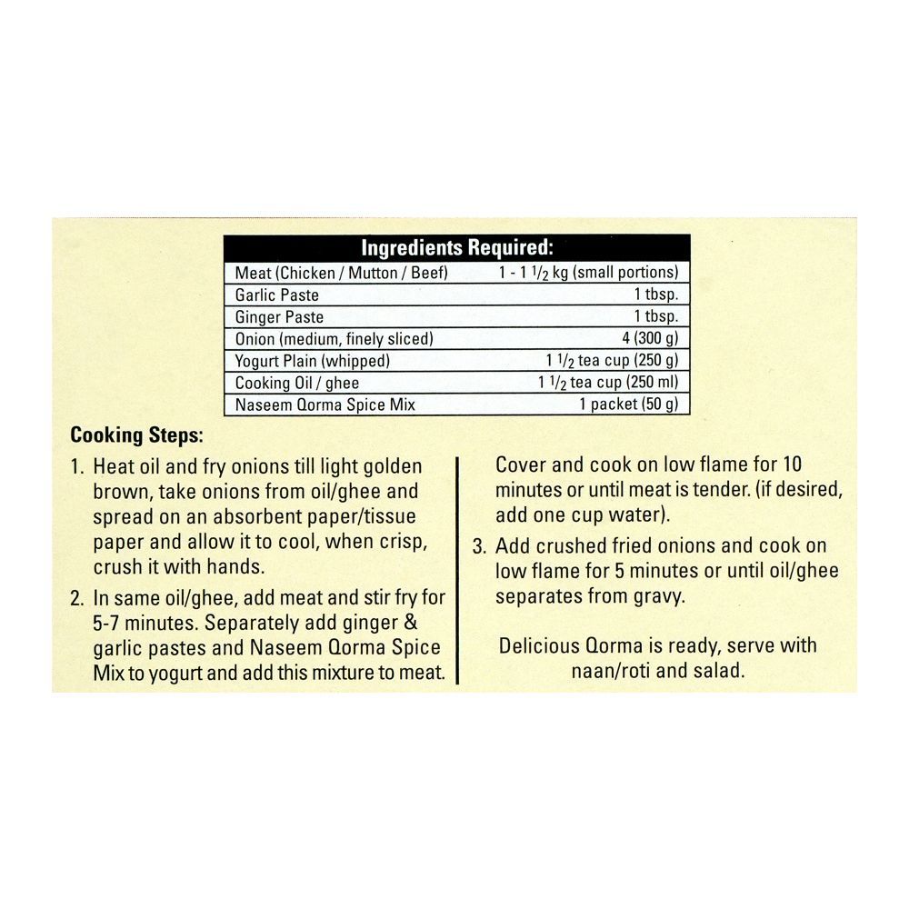 Buy Naseem Qorma Masala, 50g Online at Special Price in Pakistan ...