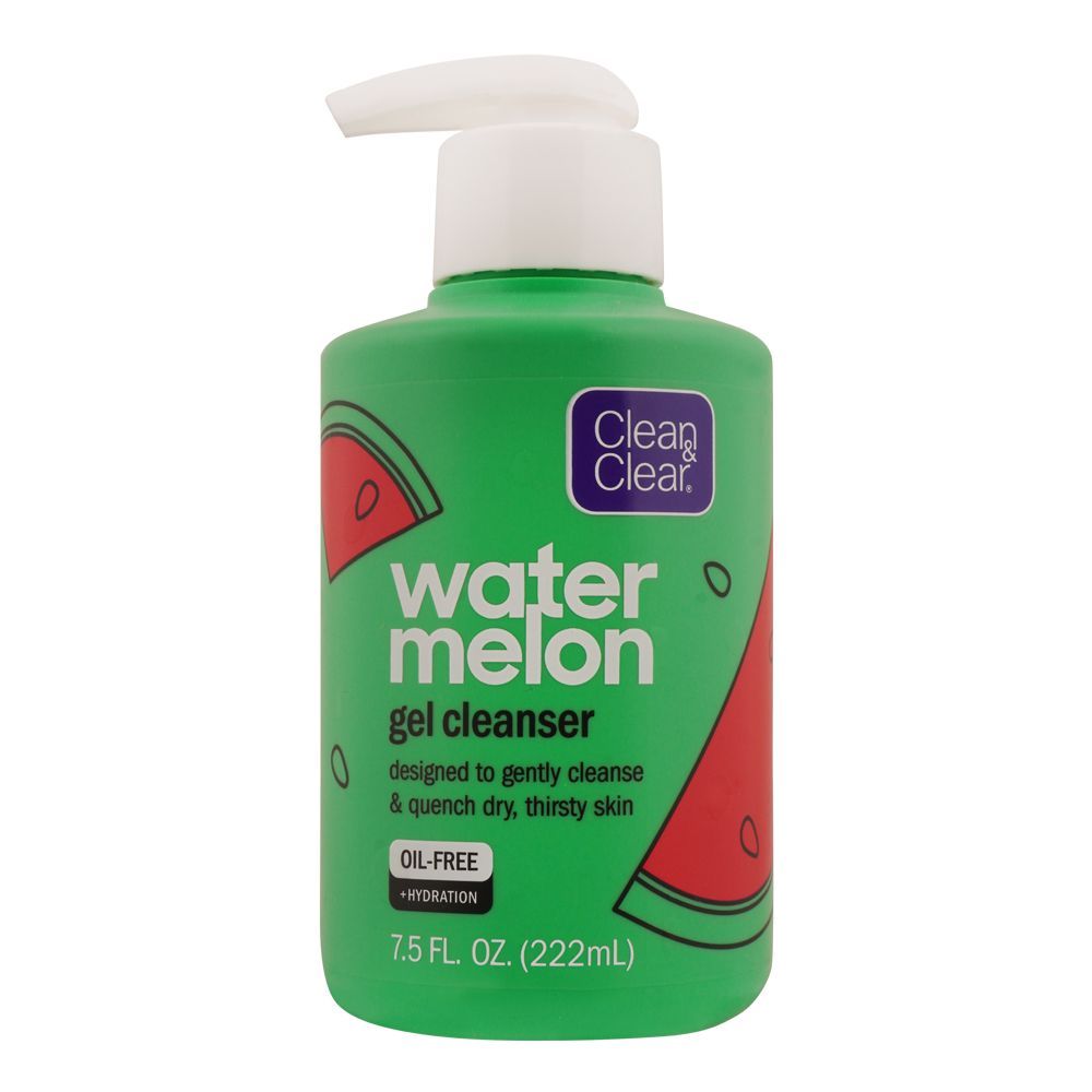 Buy Clean & Clear Water Melon Gel Cleanser, Pump, Oil-Frree, 222ml ...