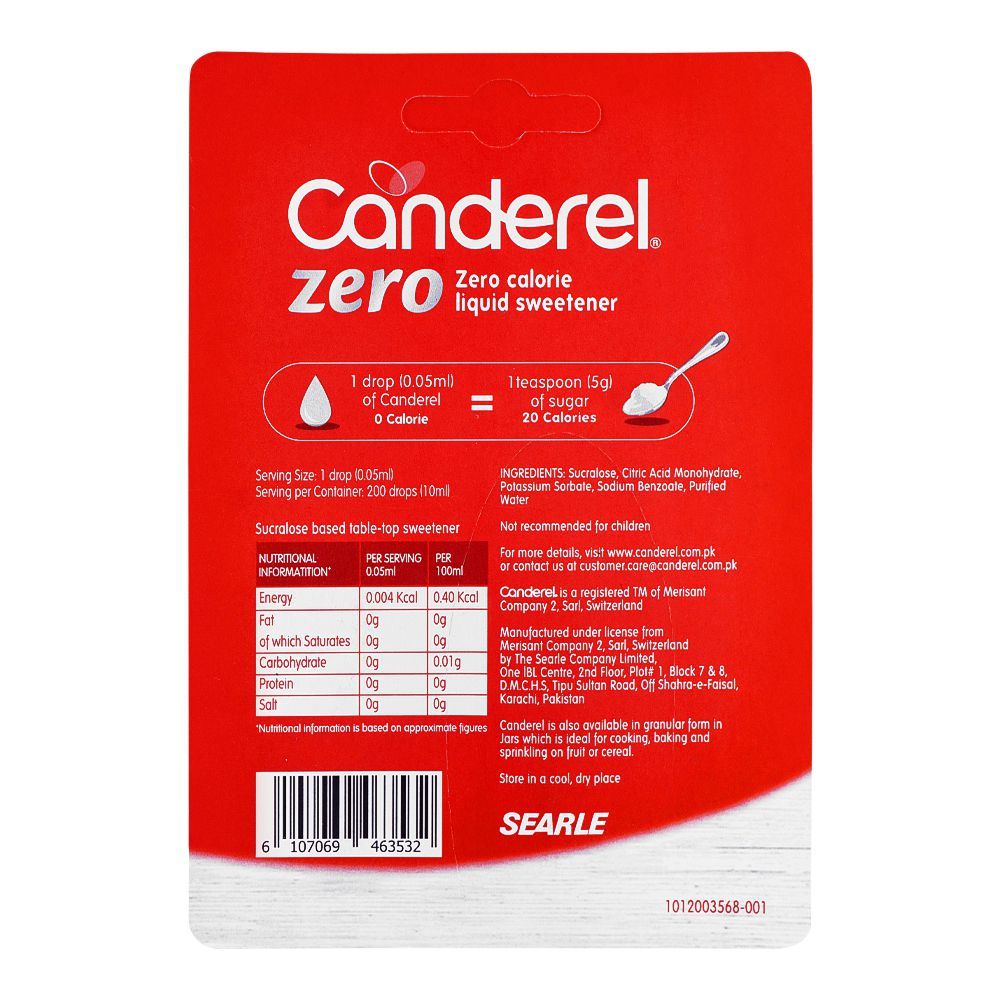 Order Canderel Zero Calorie Liquid Sweetener, 200-Drops, 10ml Online at ...