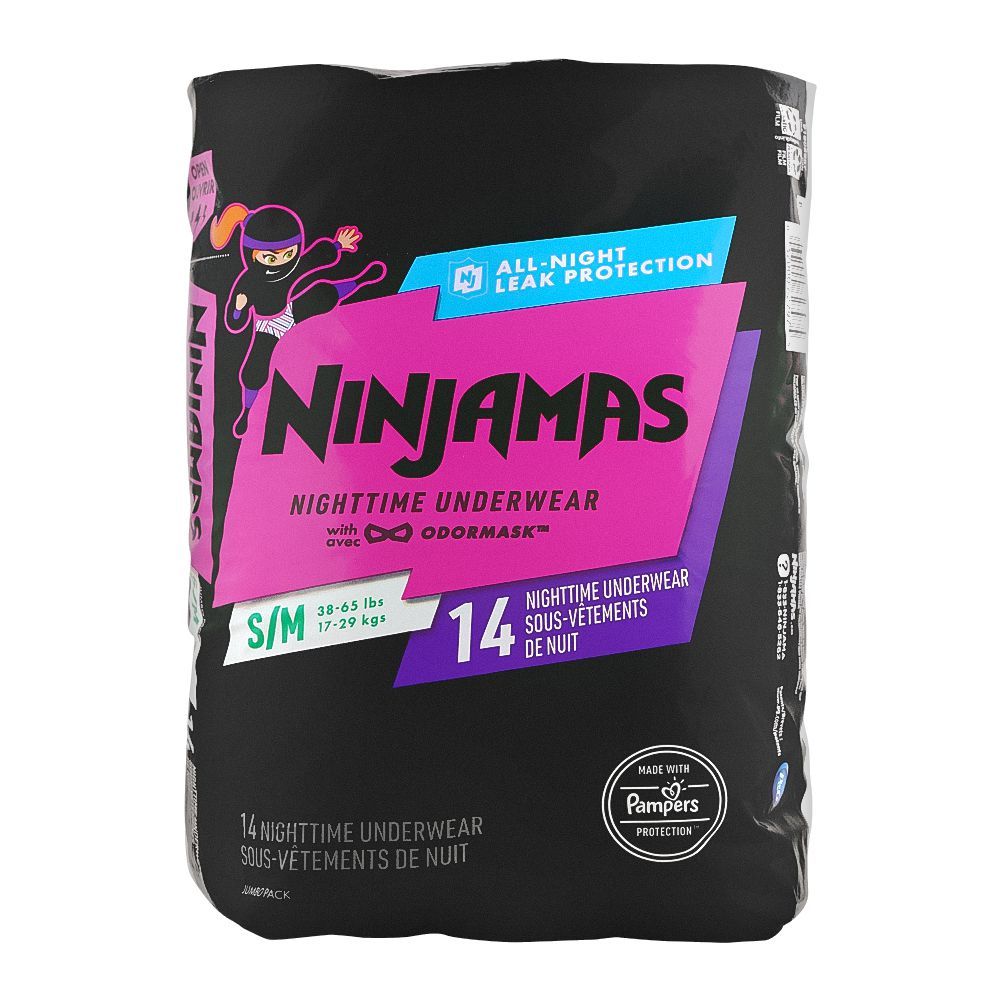 Purchase Ninjamas Nighttime Girl’s Underwear S/M, 17-29Kg, 14-Pack ...