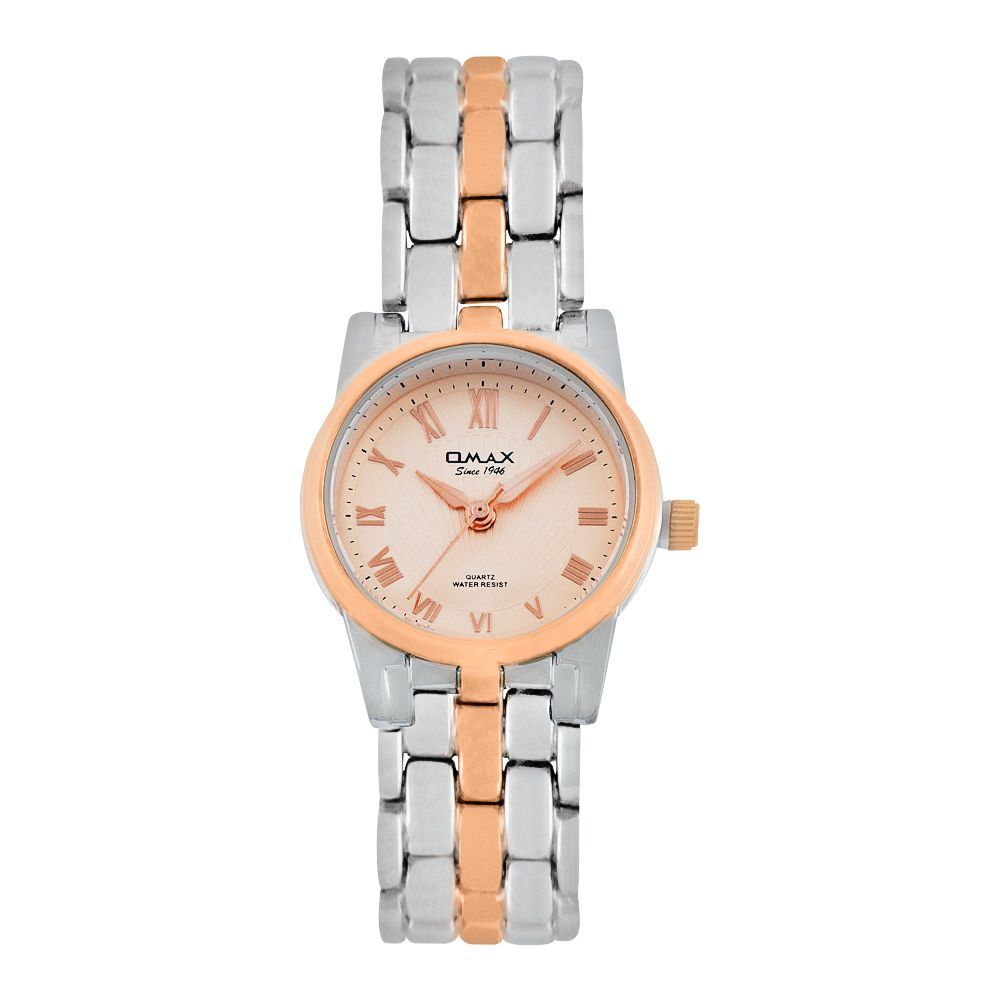 Buy Omax Quartz Water Resist Rose Pink Round Dial & Background With Two ...