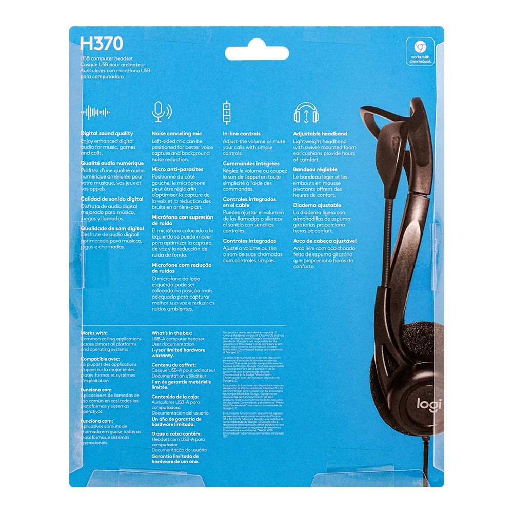 Purchase Logitech USB Computer Headset, Black, H370, 981-000710 Online ...