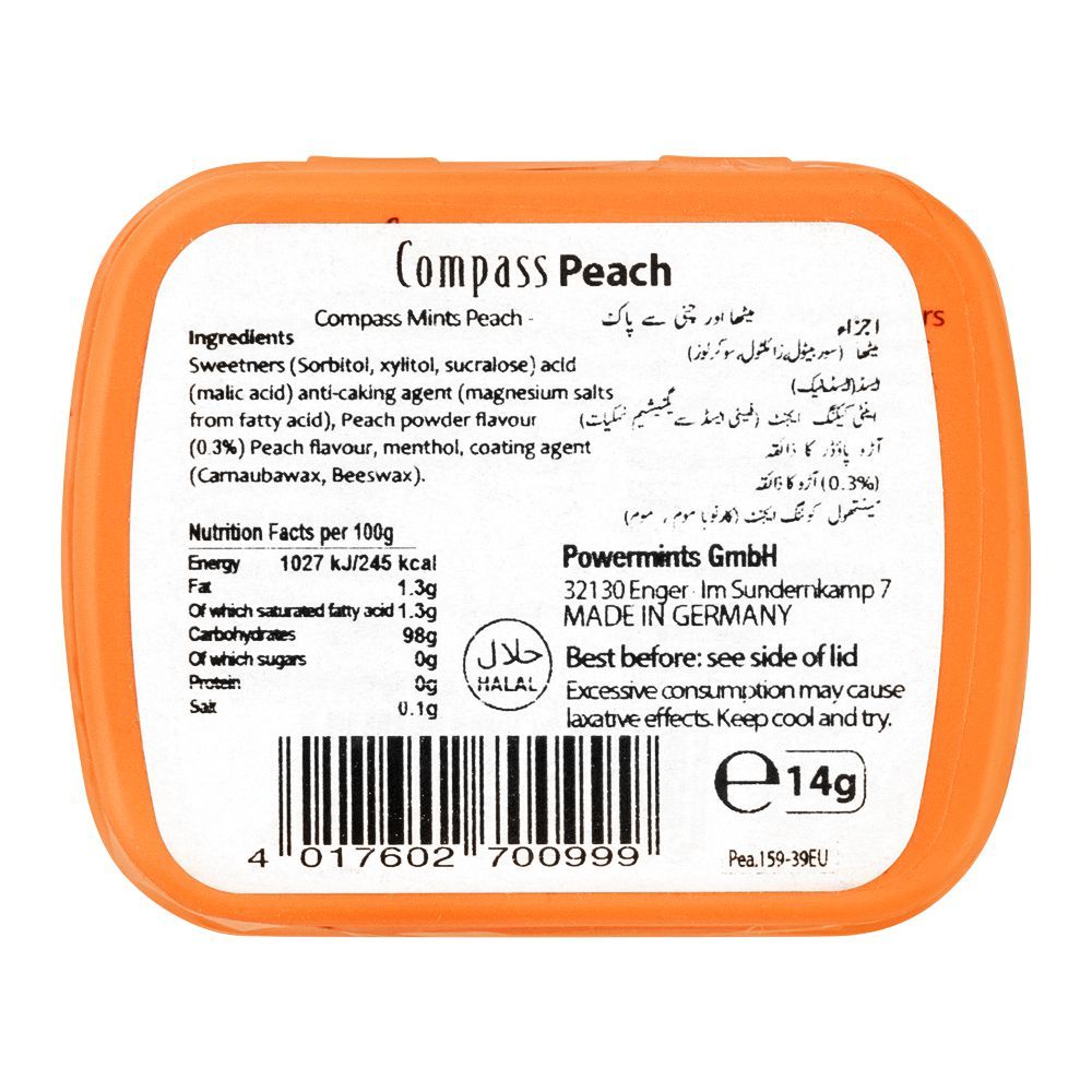 Buy Compass Fresh Mints, Peach, Sugar-Free, 14g Online at Special Price ...