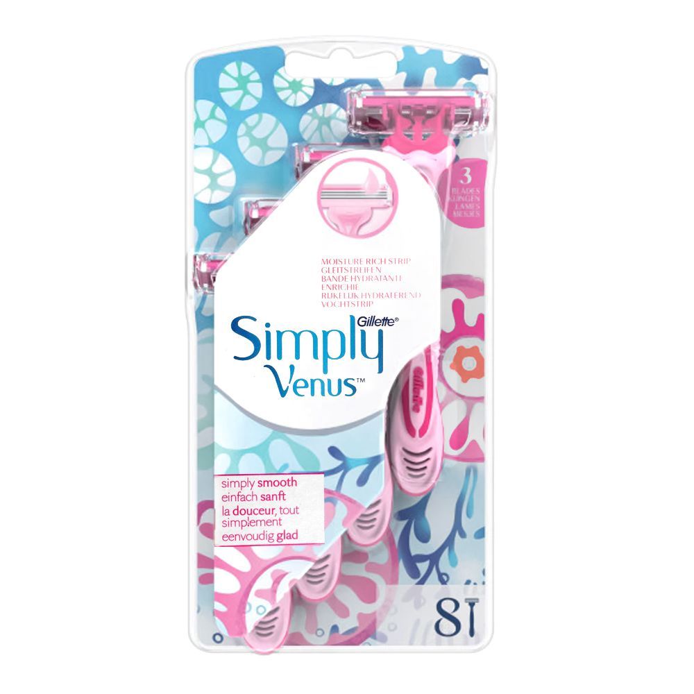 Buy Gillette Simply Venus Basic 3 Blades Disposable Razor, 8-Pack ...