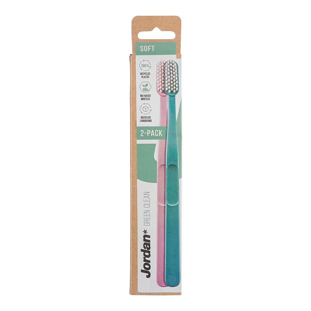 Buy Jordan Green Clean Toothbrush, Soft, 2-Pack Online at Best Price in ...