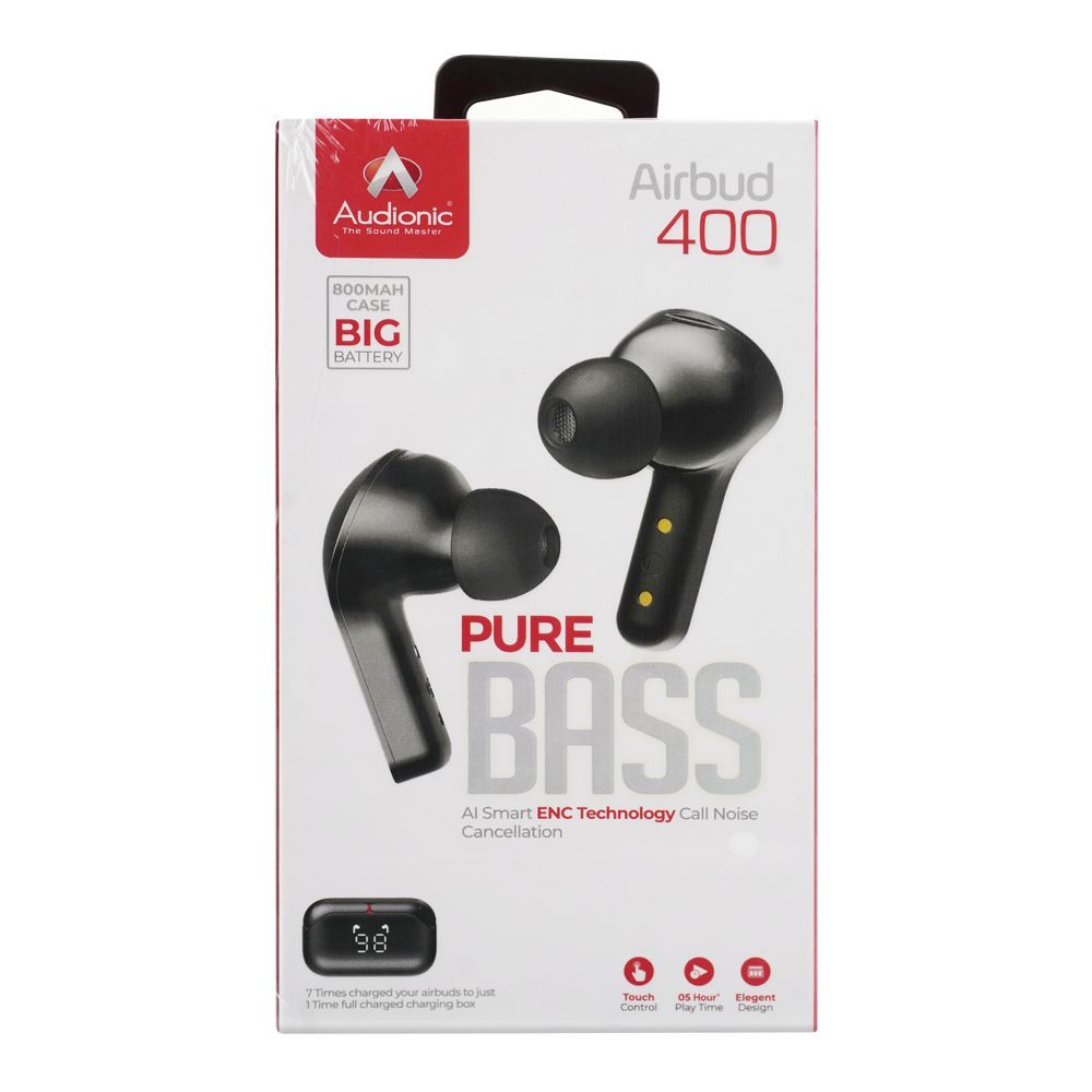 Buy Audionic AI Smart ENC Technology Earbuds, Airbud-400, Black + Red ...