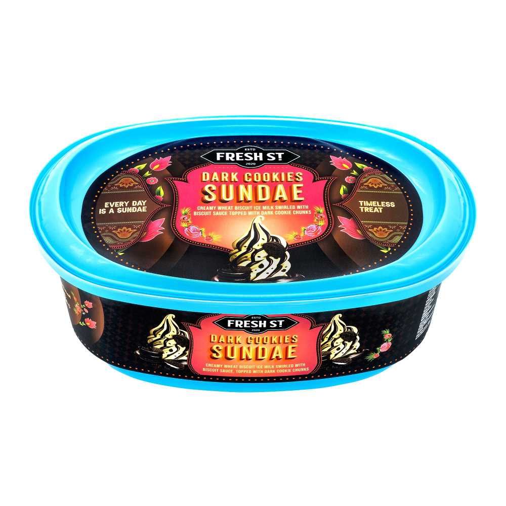 Buy Fresh Street Dark Cookies Sundae Ice Cream, 900ml Online at Special ...