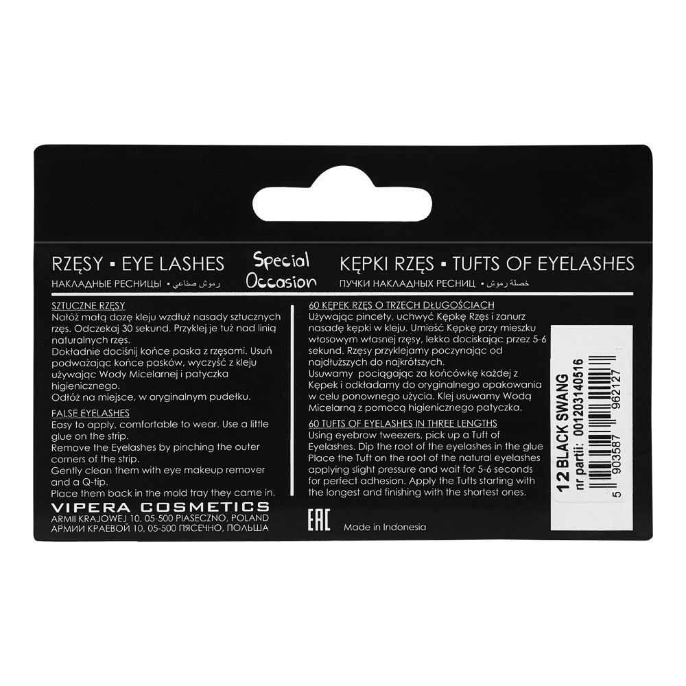 Order Vipera Special Occasion Eyelashes, 12 Black Swang Online at Best ...