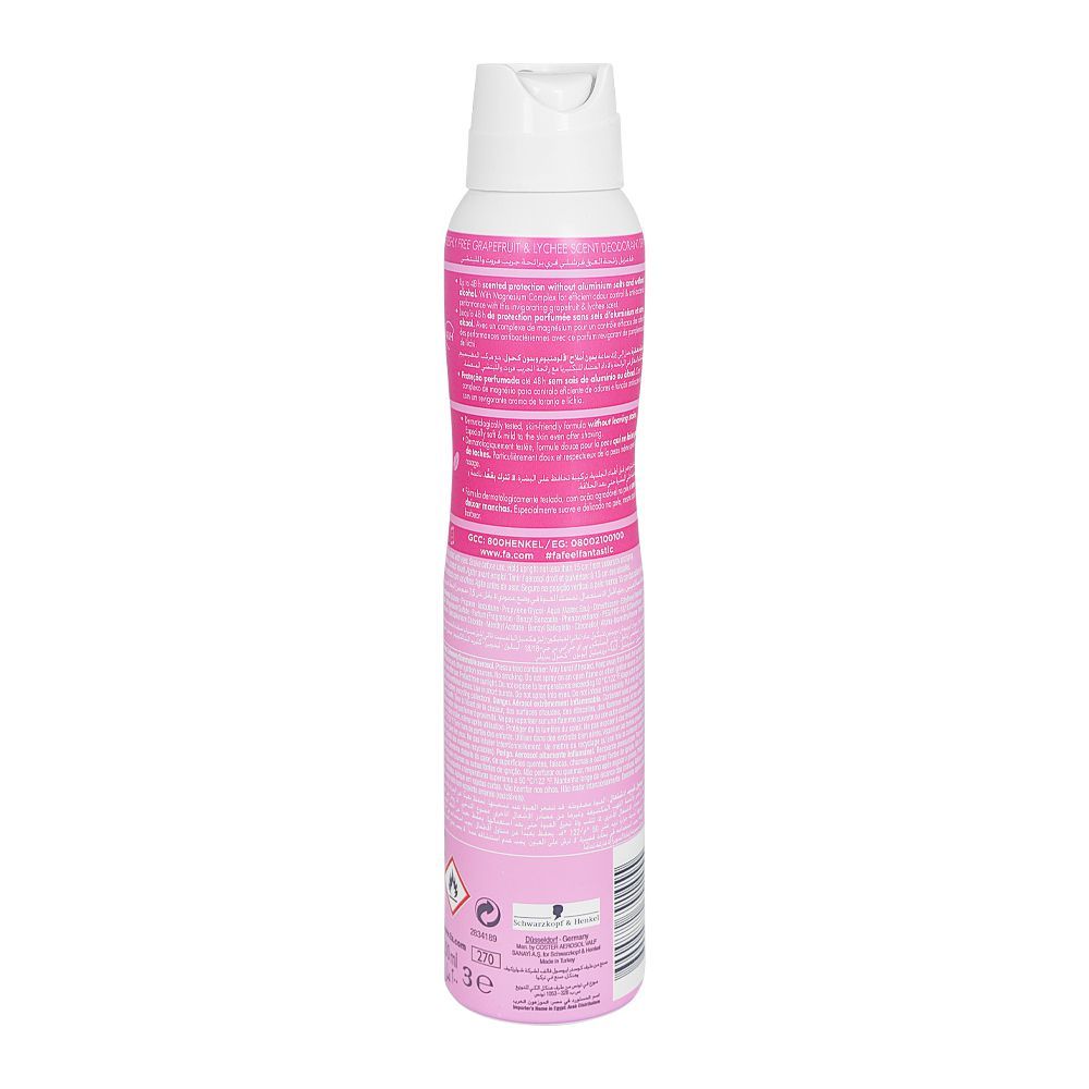 Buy Fa Freshly Free Grapefruit & Lychee Body Spray, For Women, 200ml ...