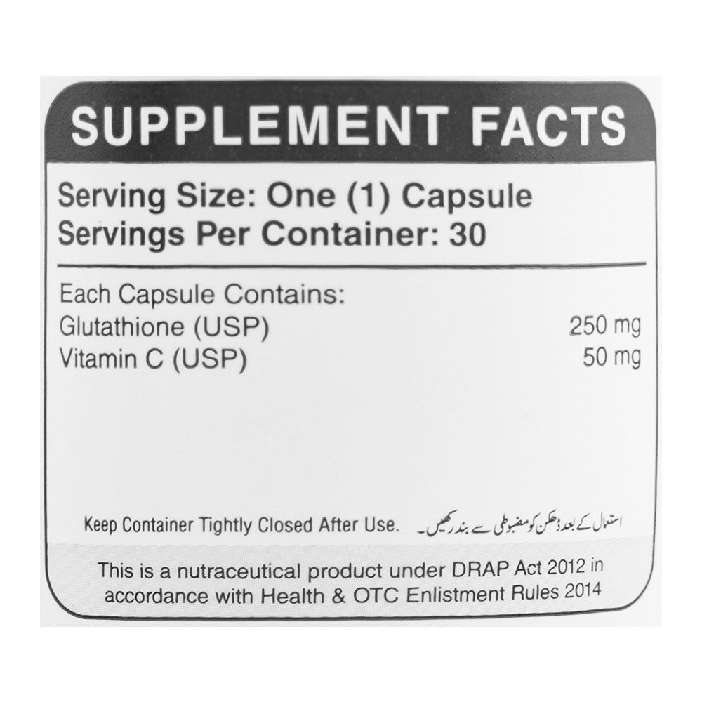 Herbiotics Glutazin Glutathione Dietary Supplement 250mg, Bottle (30 ...