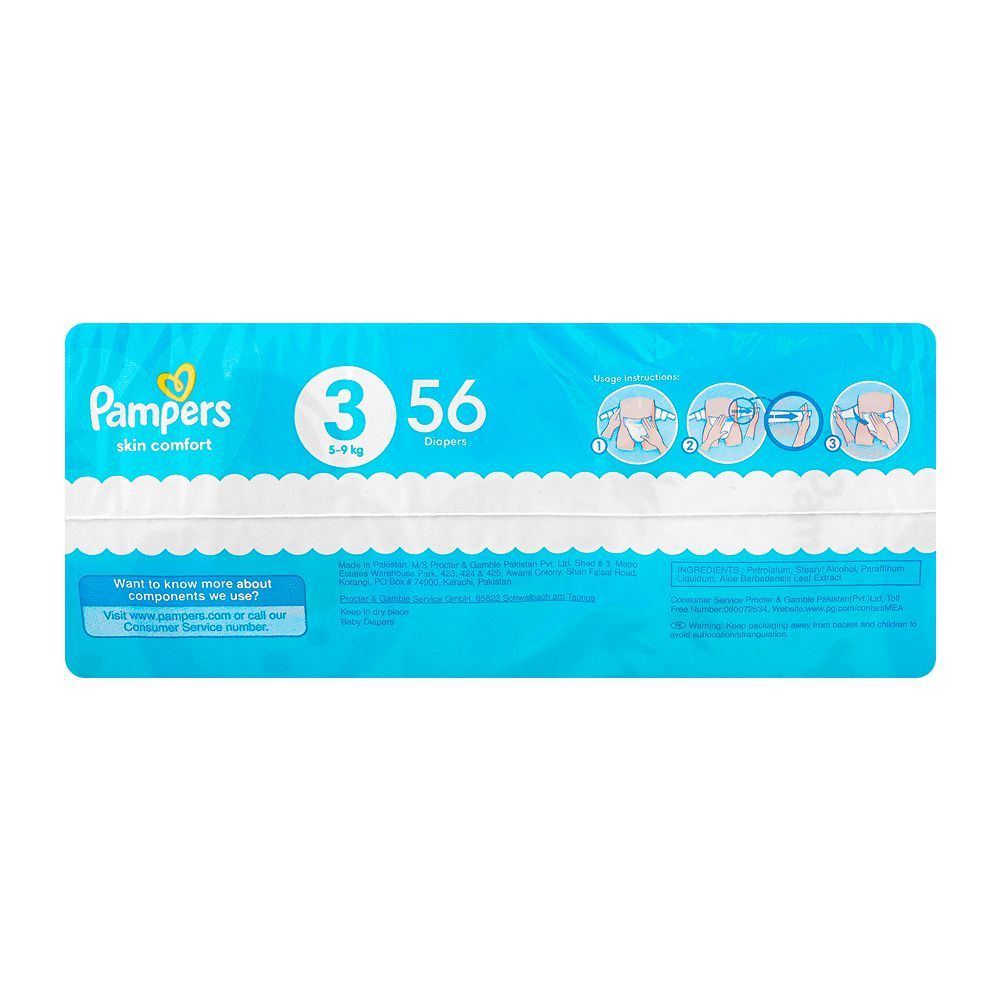 Order Pampers Skin Comfort Diapers No.3, 5-9 KG, 56-Pack Online at Best ...