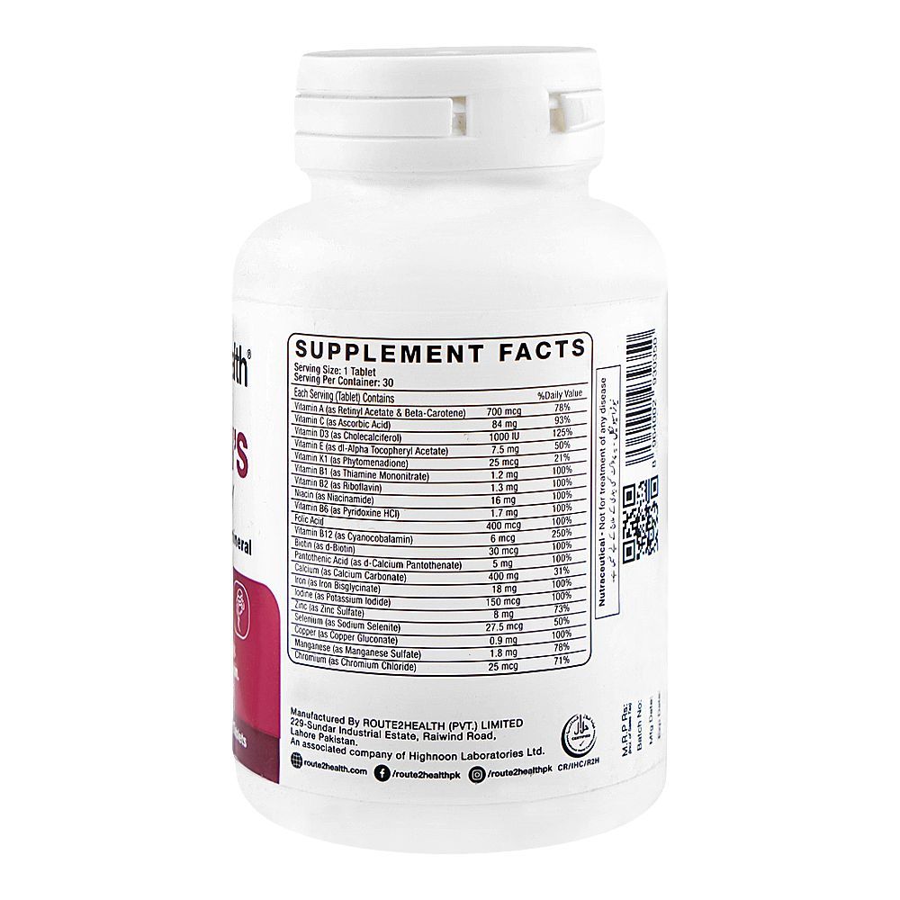 Route 2 Health Women's One Daily Multivitamins Dietary Supplement ...