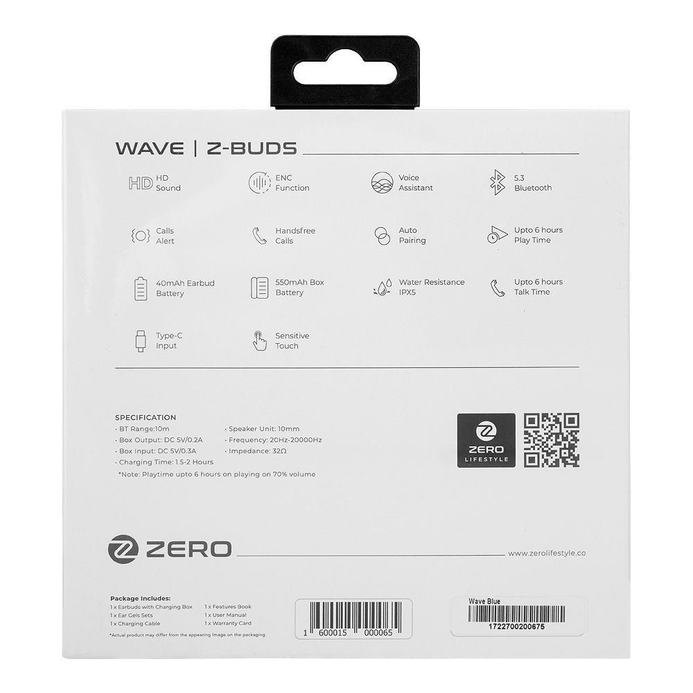 Order Zero Wave Z ENC Wireless Earbuds, Wave Blue Online at Best Price ...