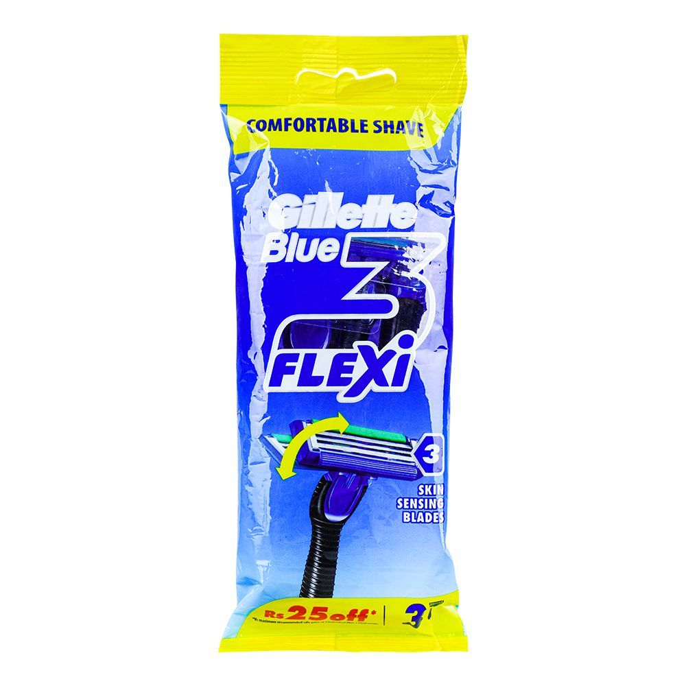 Order Gillette Blue 3 Flexi Disposable Razor, 3-Pack Online at Special ...