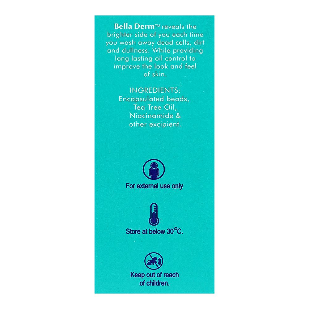 Bella Derm Face Wash, Control Blemishes & Oil, Unclog Pores, 100ml
