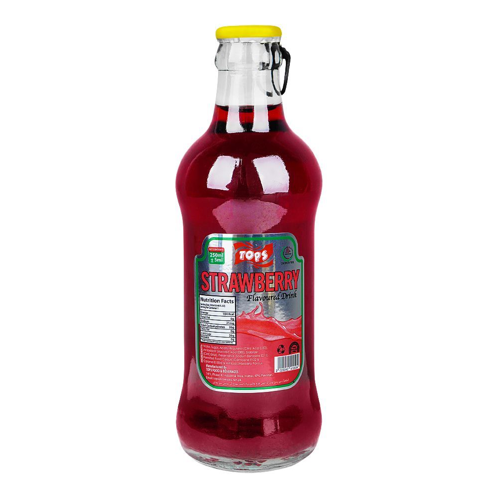 Buy Tops Strawberry Fruit Drink Bottle, 250ml Online at Best Price in ...