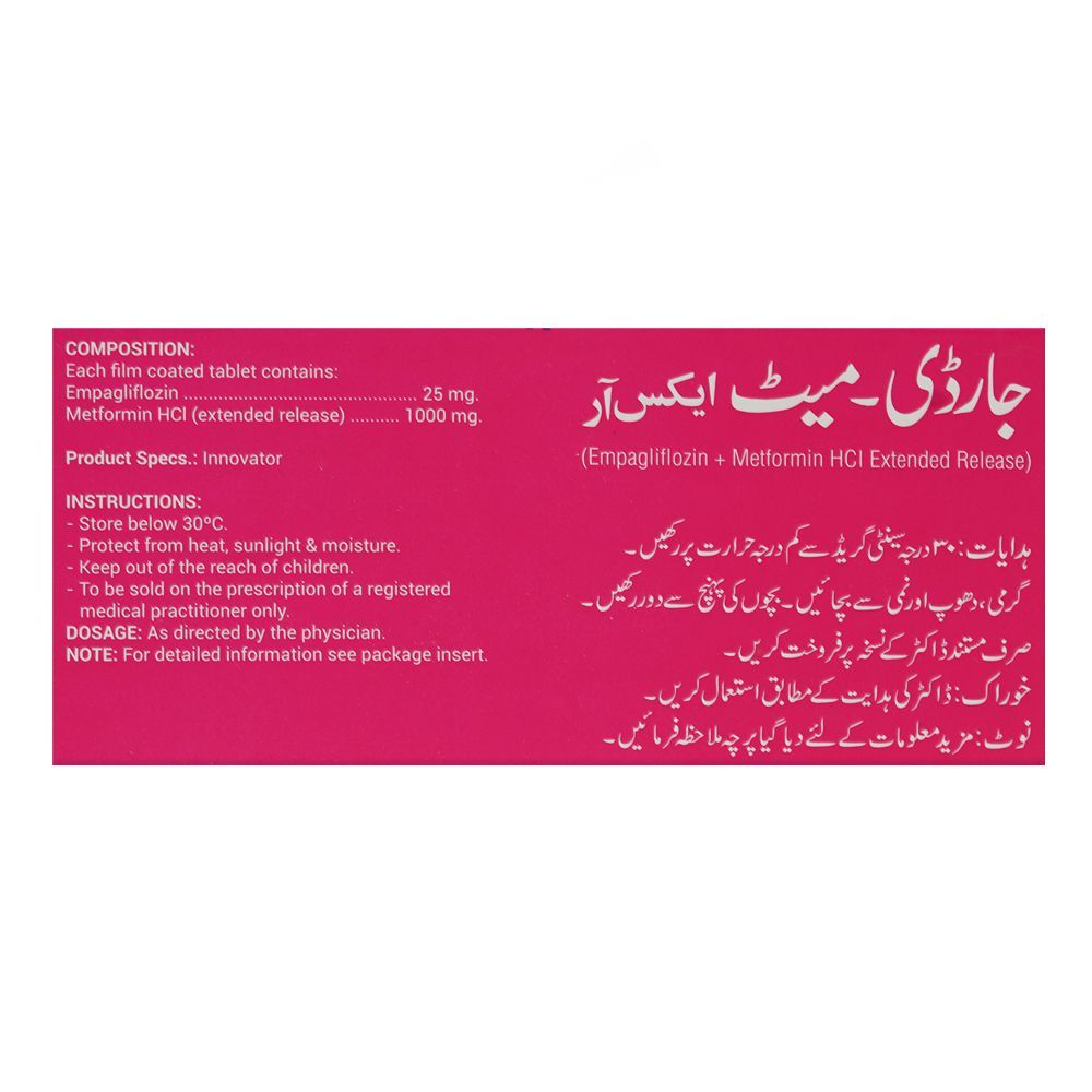 Jardy-Met XR 25/1000mg Tablets, Box