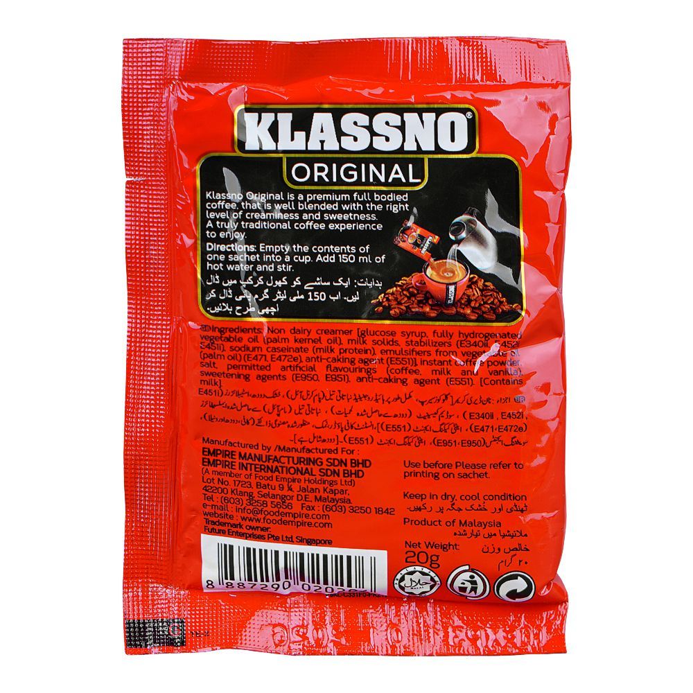 Buy Klassno Original 3 In 1 Rich & Strong Coffee Mix Sachet, 20g Online ...