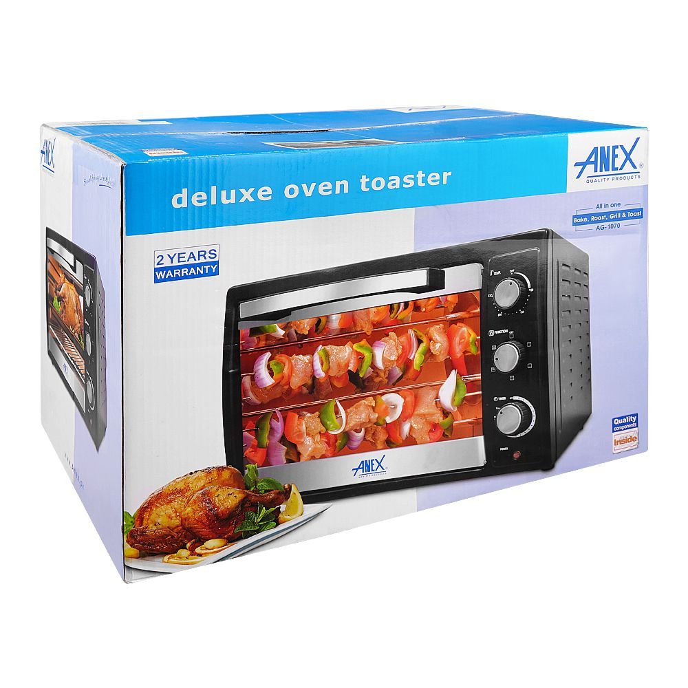Order Anex Deluxe Oven Toaster, 1500W, Black & Silver, AG-1070 Online ...