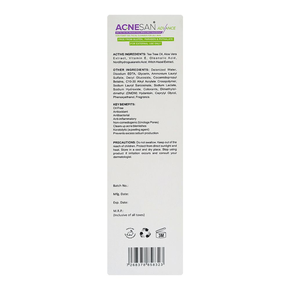 AcneSan Advance Anti Acne Face Wash, For Oily SKin, 75ml