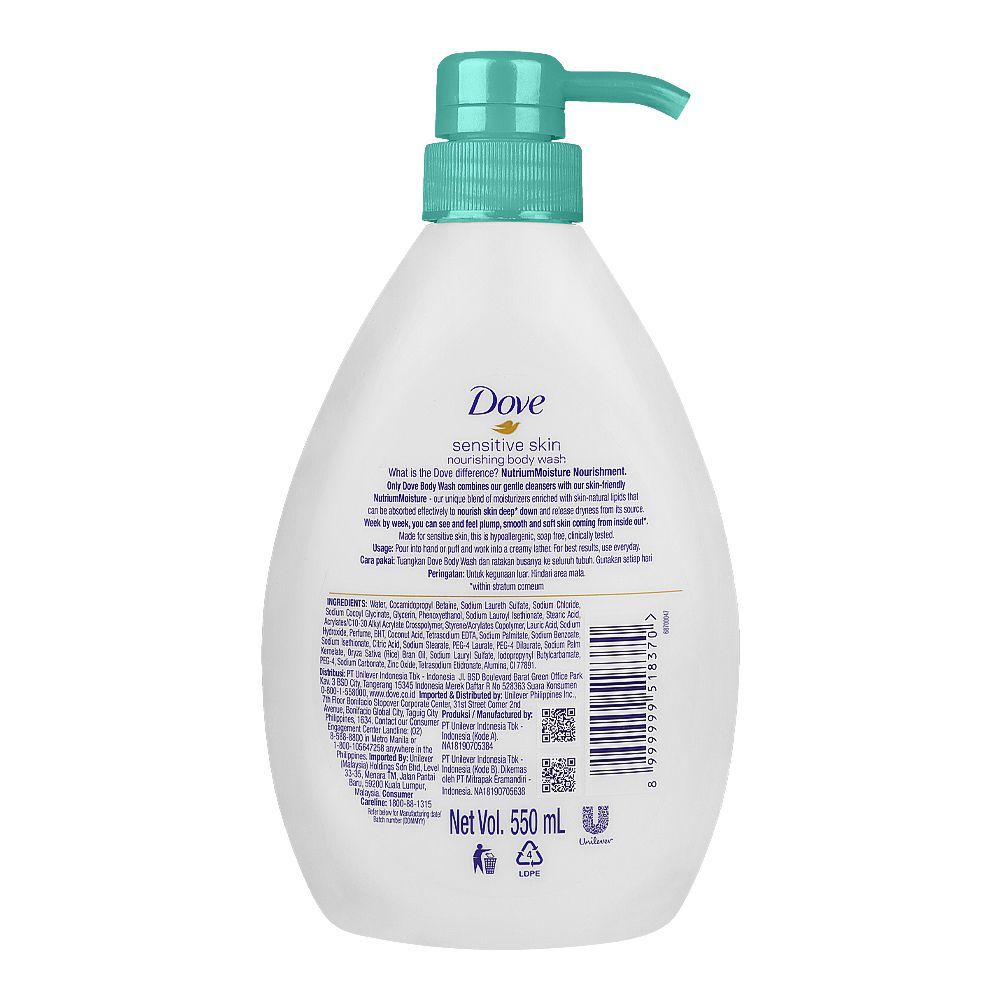 Purchase Dove Sensitive Skin Nourishing Body Wash Pump, 550ml Online at ...