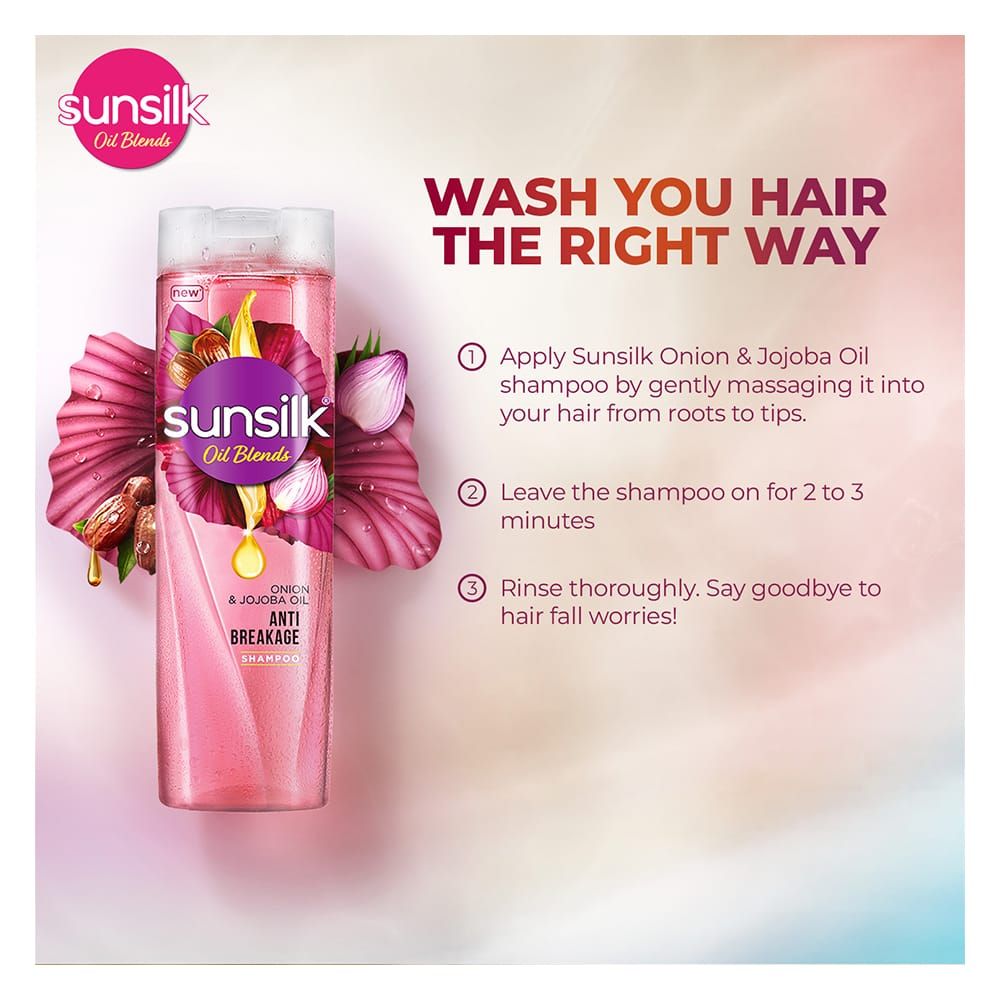 Buy Sunsilk Oil Blends Anti Breakage Shampoo With Onion & Jojoba Oil ...