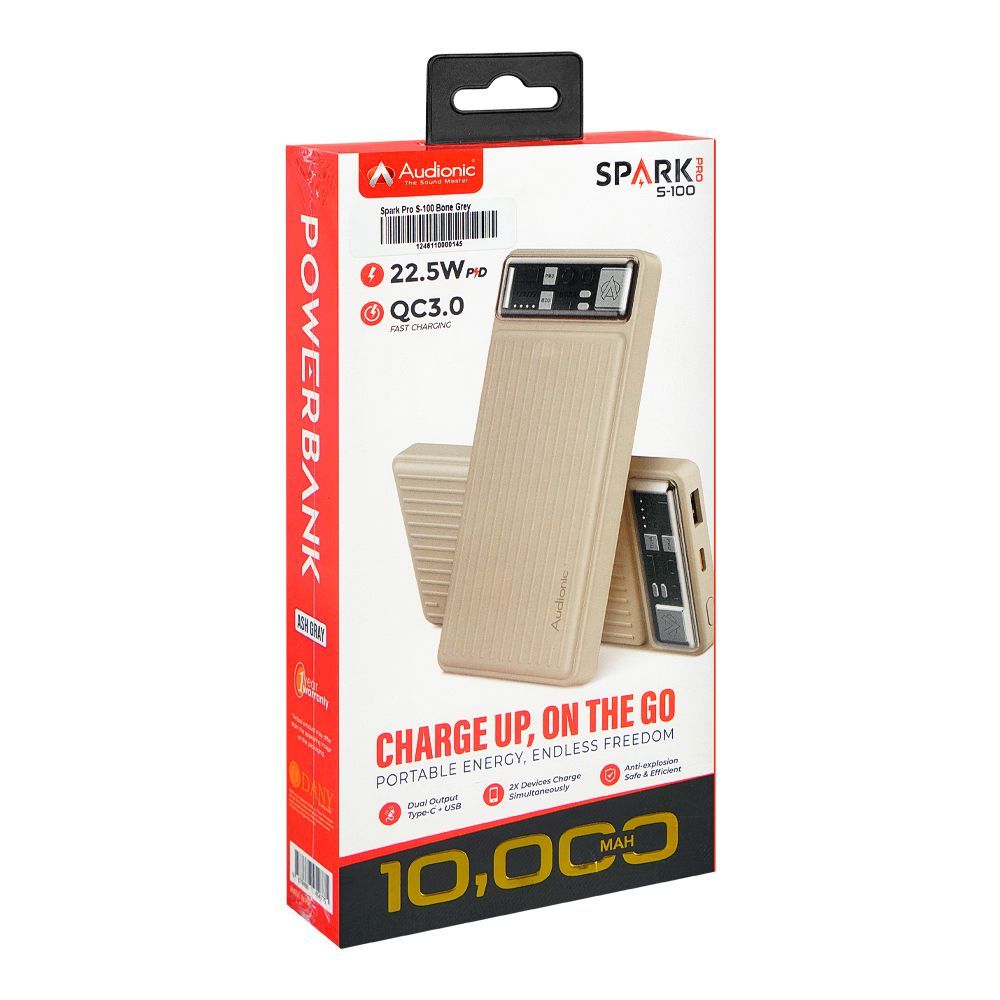 Order Audionic Spark Pro Power Bank, 22.5W, 10000mAh, Bone Grey, S-100 ...