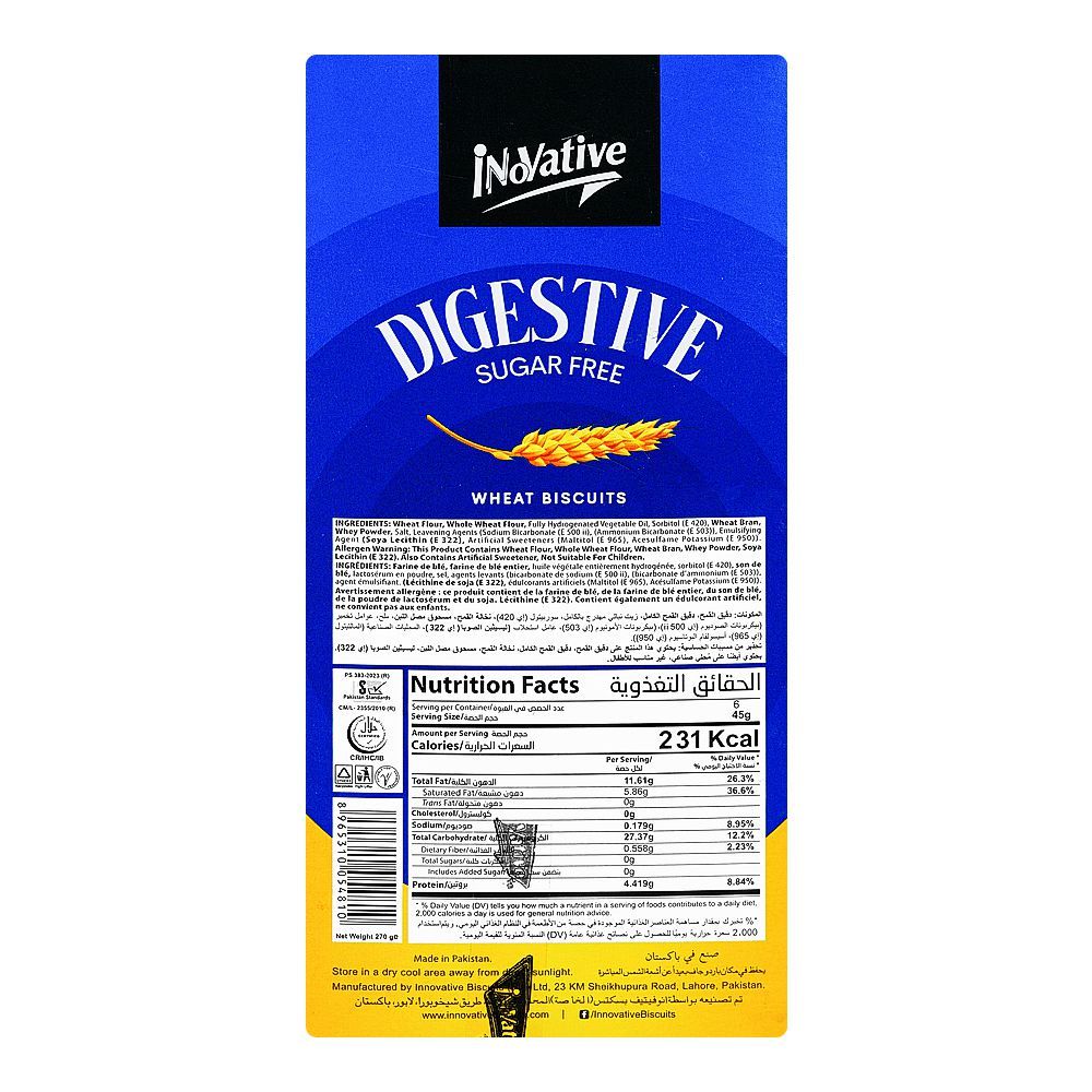 Order Inovative Digestive Sugar Free Biscuits, 270g Online at Special ...