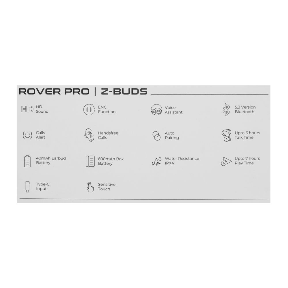 Order Zero Rover Pro Wireless Earbuds, IPX4 Waterproof, Black Online at ...