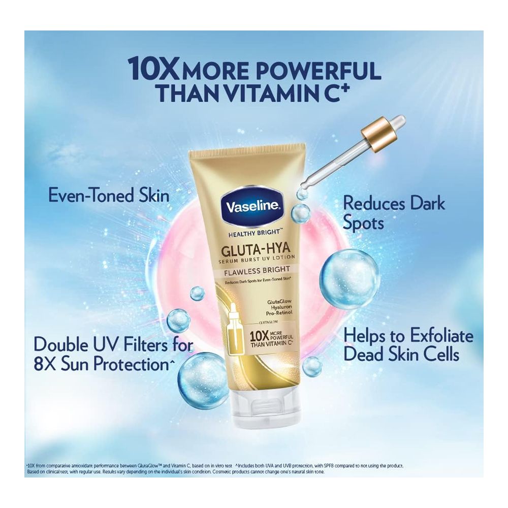 Vaseline Healthy Bright Gluta-Hya Flawless Glow Serum Burst UV Lotion ...