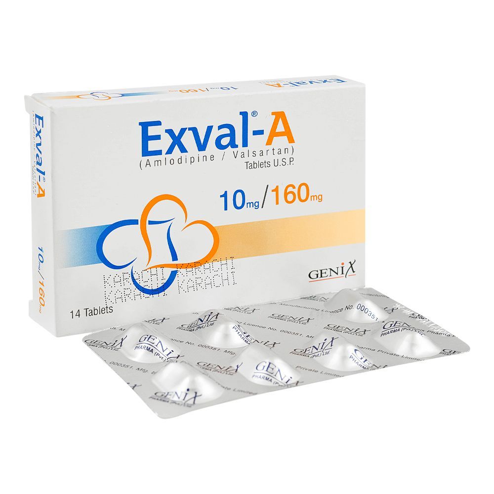 Exval-A Tablets 10mg/160mg, Box (14 Tablets)
