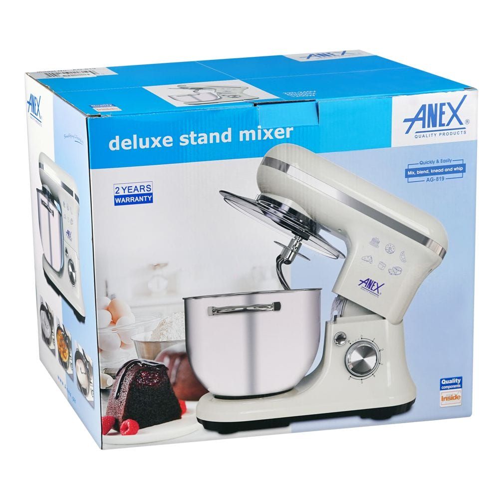 Anex Deluxe Stand Mixer, 5 Liter Stainless Steel Bowl, AG-819
