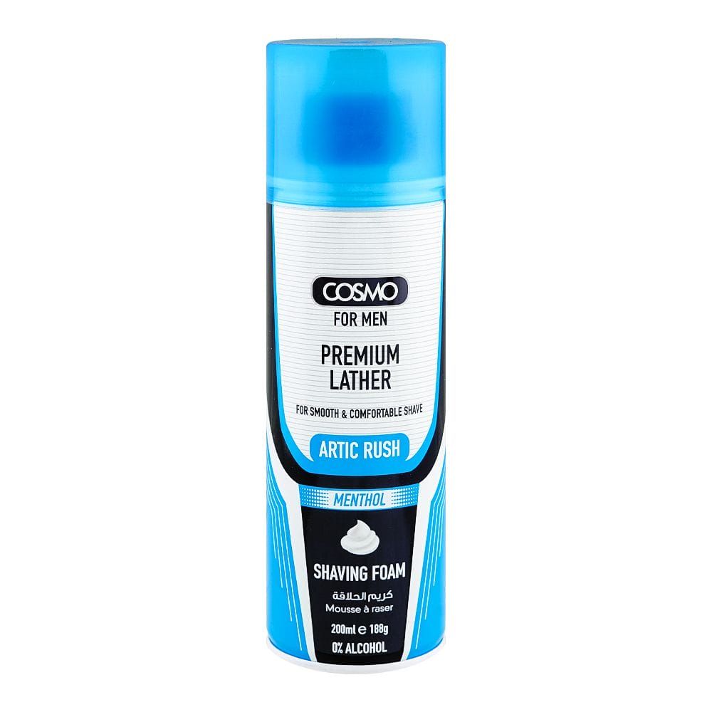 Cosmo Men Arctic Rush Menthol Shaving Foam, 200ml