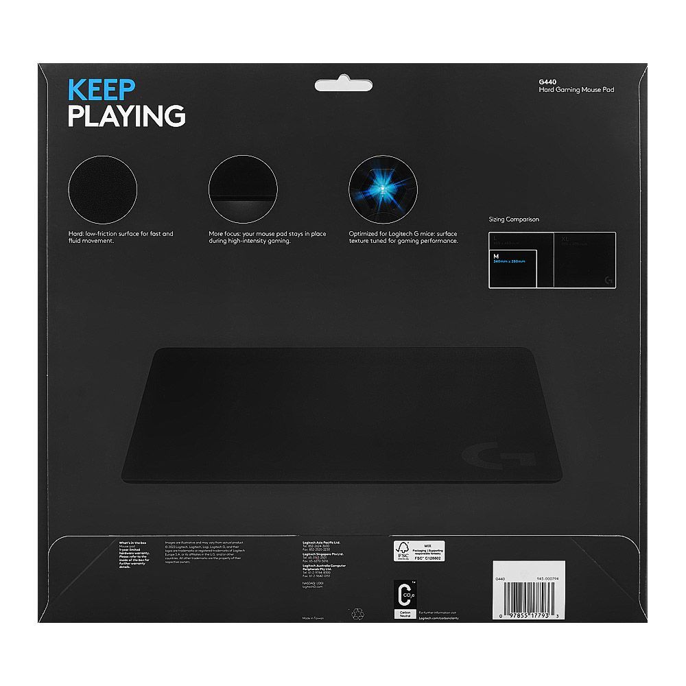 Logitech Hard Gaming Mouse Pad, G440 943-000794