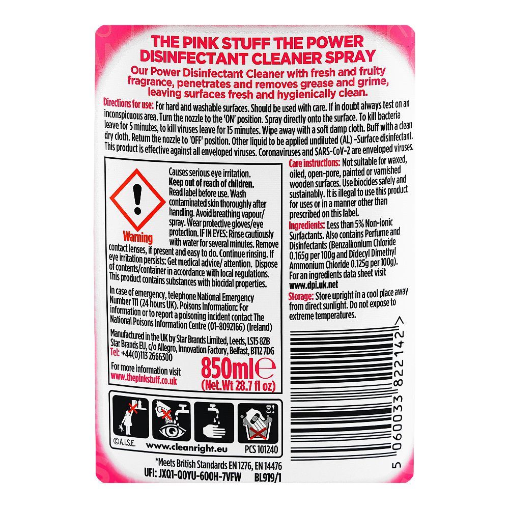 Star Drops The Pink Stuff Disinfectant Cleaner Trigger, 850ml
