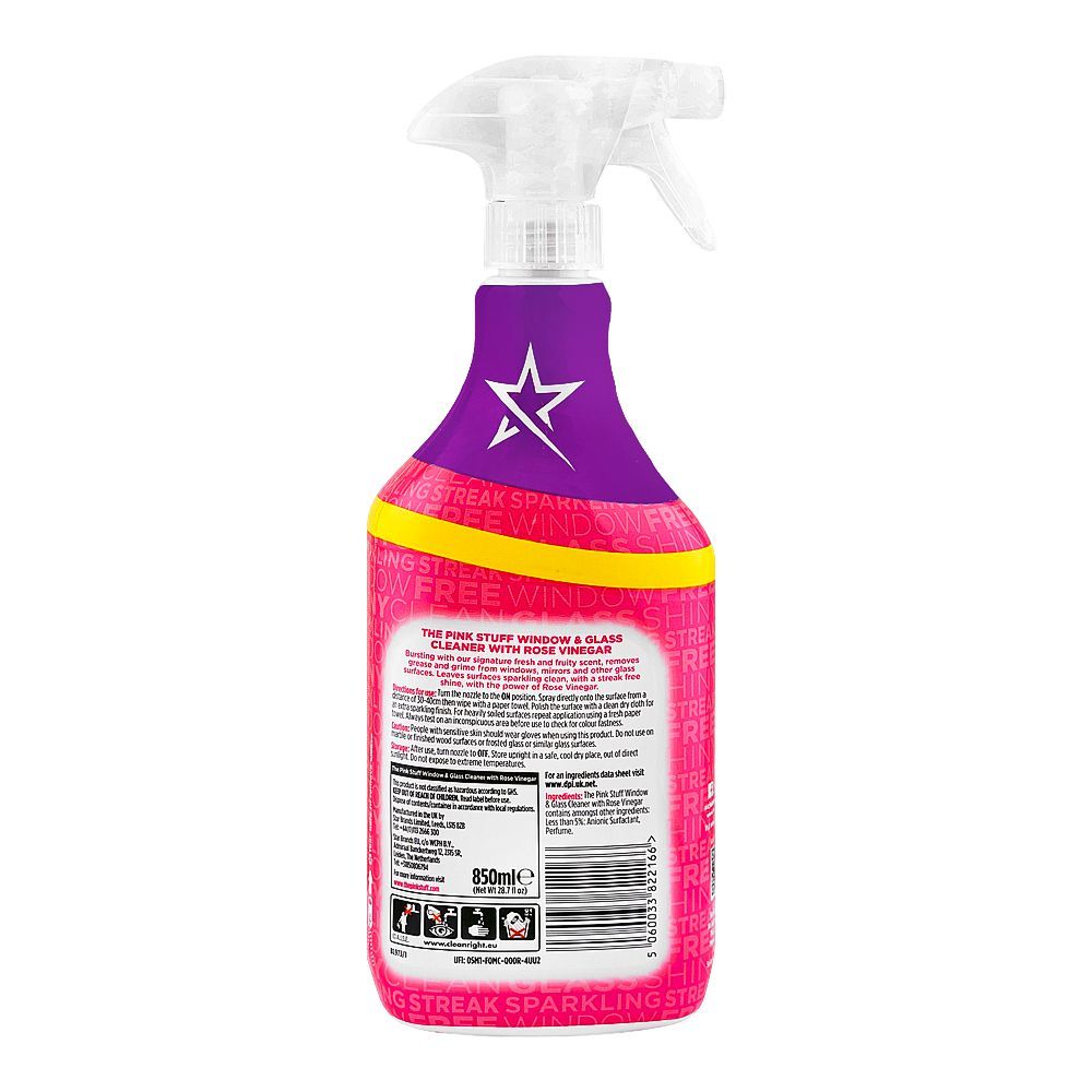 Star Drops The Pink Stuff Window & Glass Cleaner Trigger, 850ml