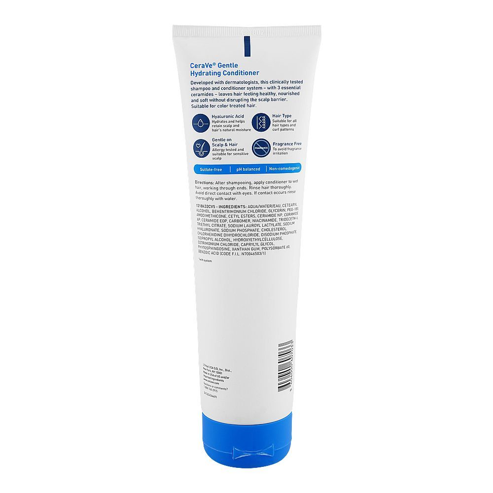CeraVe Gentle Hydrating Conditioner, Sulfate Free & Color Safe, For All ...