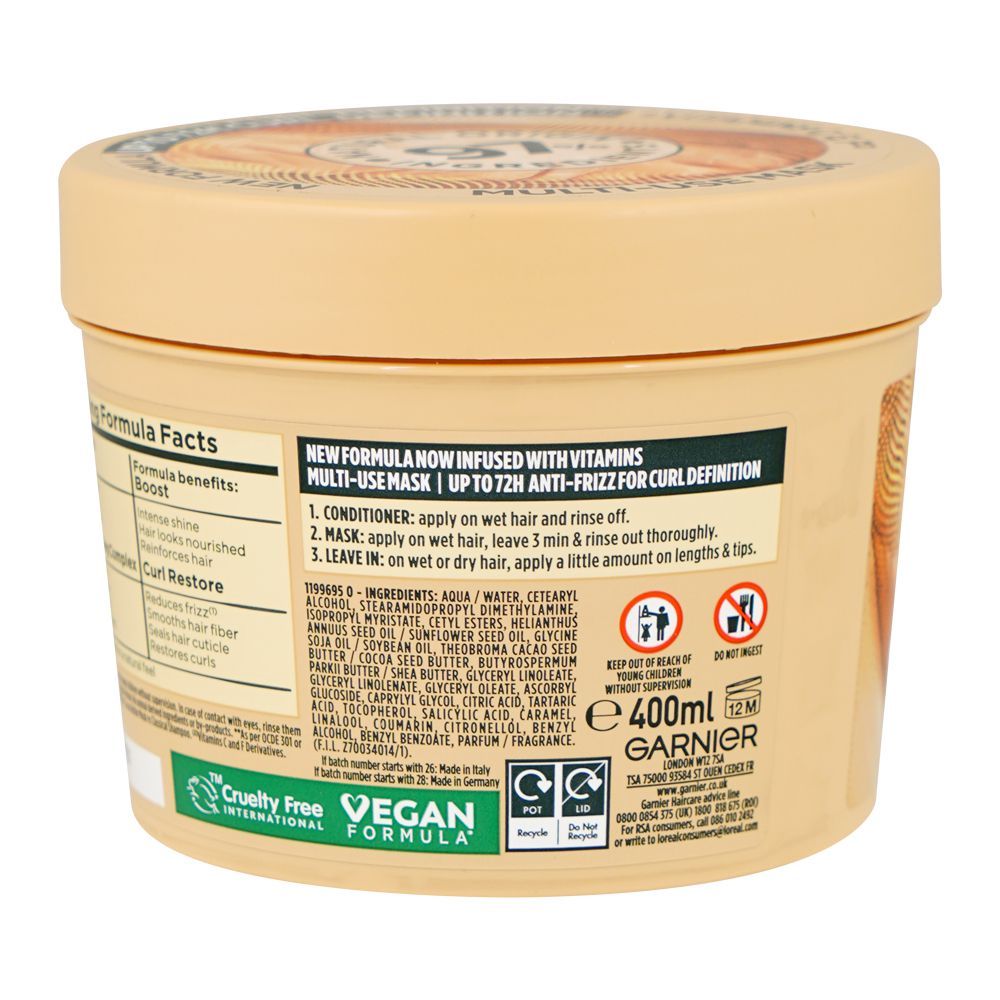 Garnier Ultimate Blends Cocoa Butter Multi-Use Hair Mask, For Curly ...