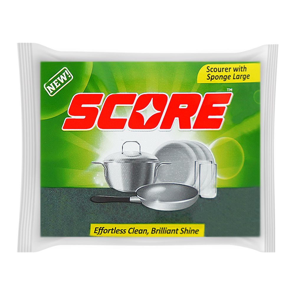Score Kitchen Green Scourer With Large Sponge, 1-Pack