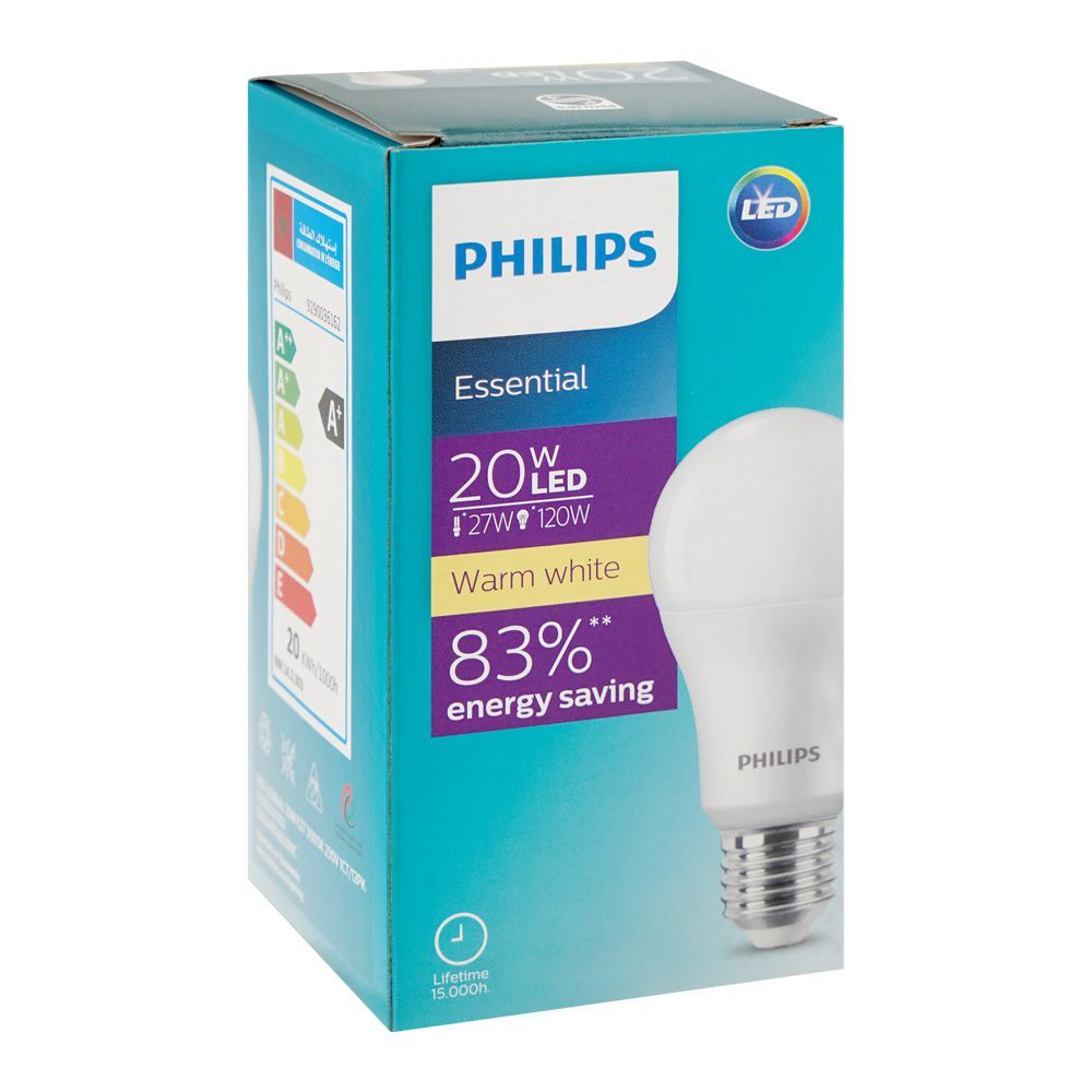 Philips Essential LED Bulb, 20W, E27 Warm White