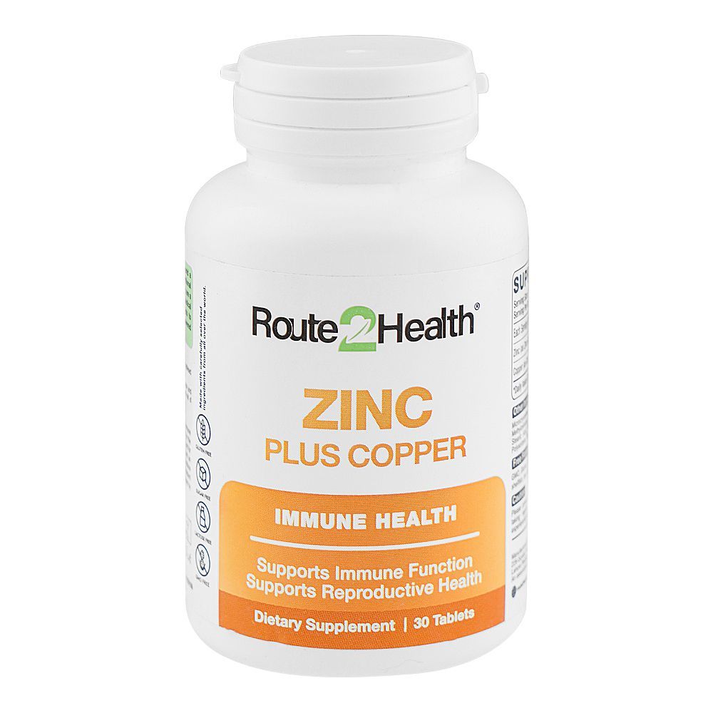 Route 2 Health Zinc Plus Copper Dietary Supplement Supports immune ...